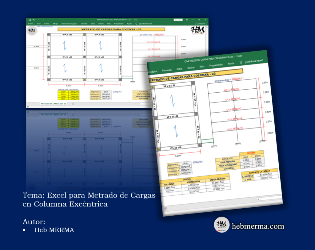 Excel para Metrado de Cargas en Columna Excéntrica – Heb MERMA
